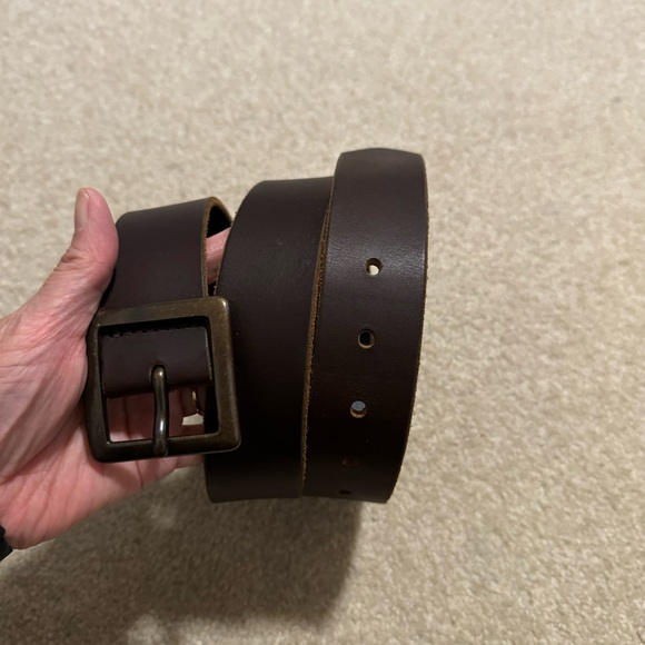 Accessories | Brown Genuine Leather Belt Square Metal Bucklemedium ...